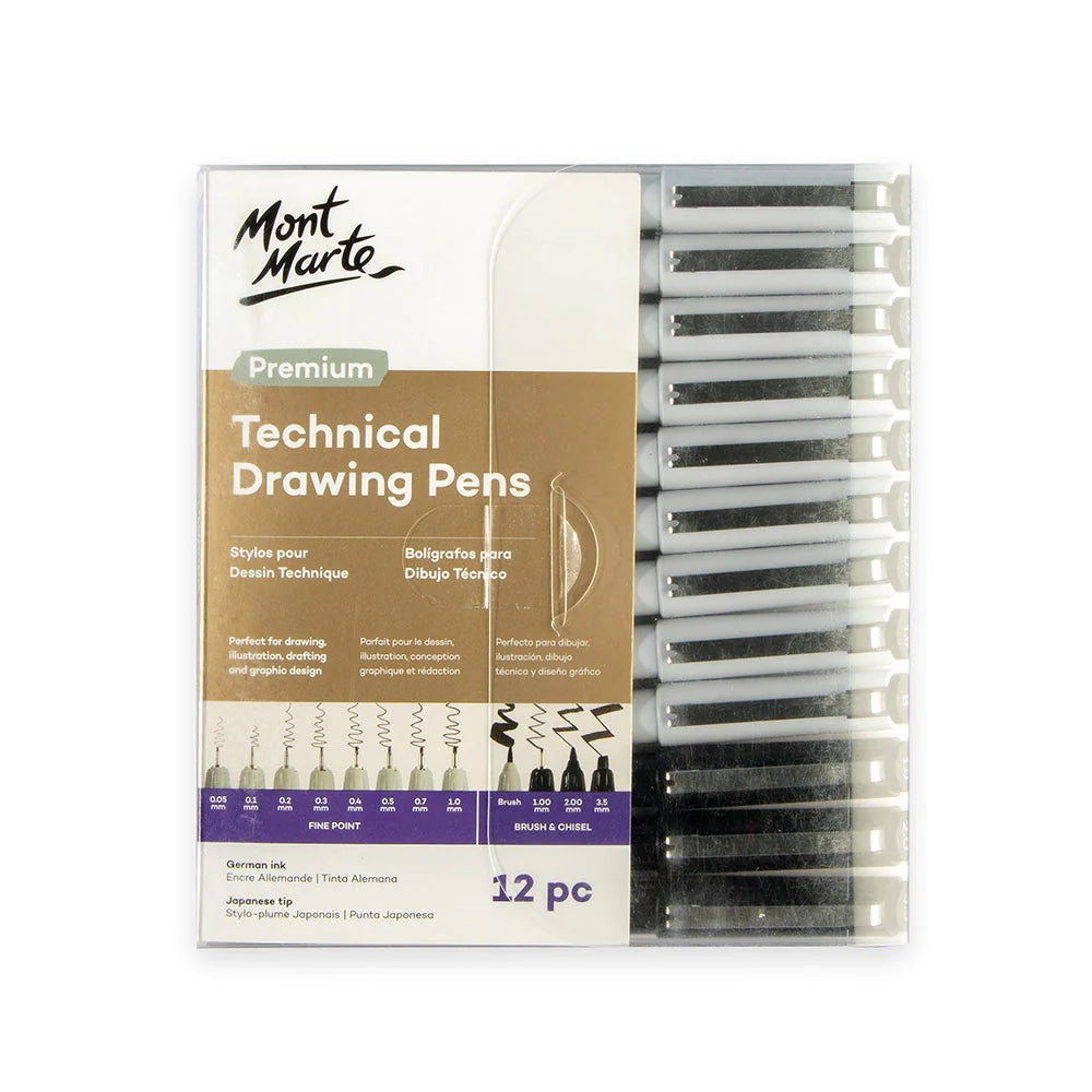 Technical Drawing Pens Premium 12pc – Raifa Centre