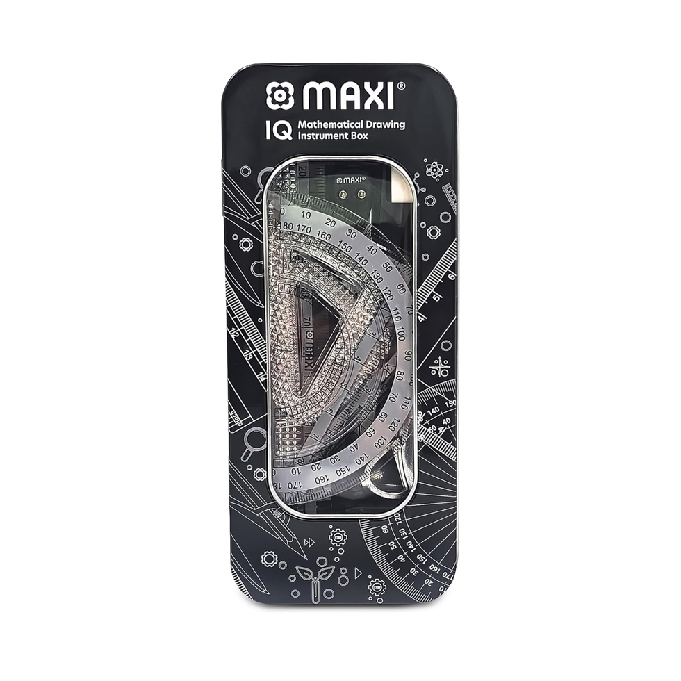 MAXI Metal Geometry Box 10PC Black – School Math Set | Best Price Qatar ...
