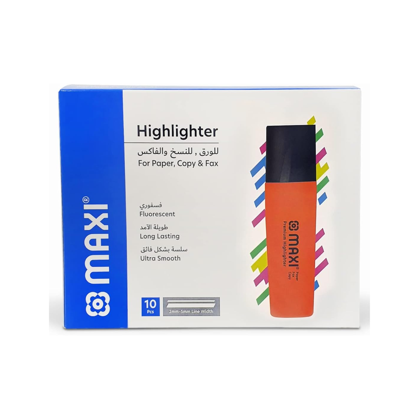MAXI Super-Fluo Orange Highlighter Box of 10 | Best Price Qatar – Raifa ...