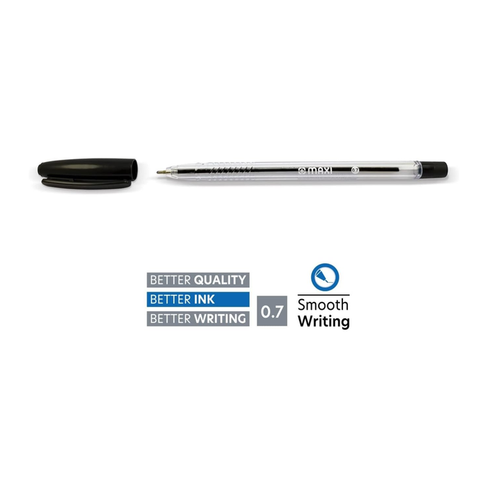 MAXI 0.7mm Black Ball Pen Box of 50 – Smooth Writing Pens Qatar – Raifa ...