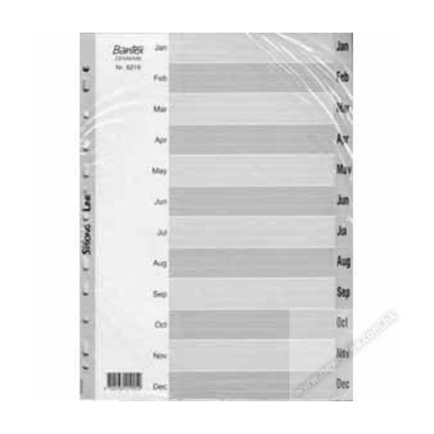 PVC Index Divider JAN-DEC Grey A4 | Office Stationery Qatar – Raifa Centre
